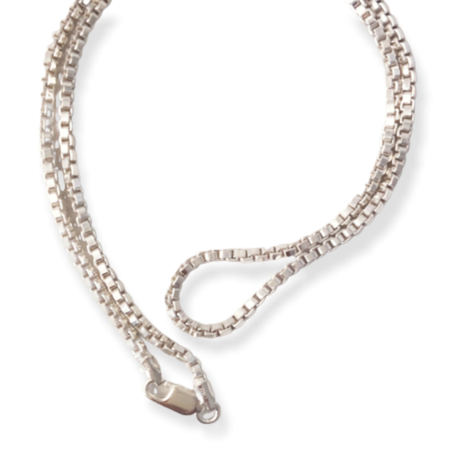 925 Sterling Silver BOX Chain Necklace 2.5 Mm 18 20 Inches Made in ...