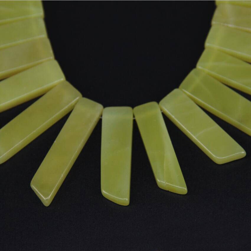 15.5 Inch' Full Strandnatural Yellow Jade Long Slab - Etsy