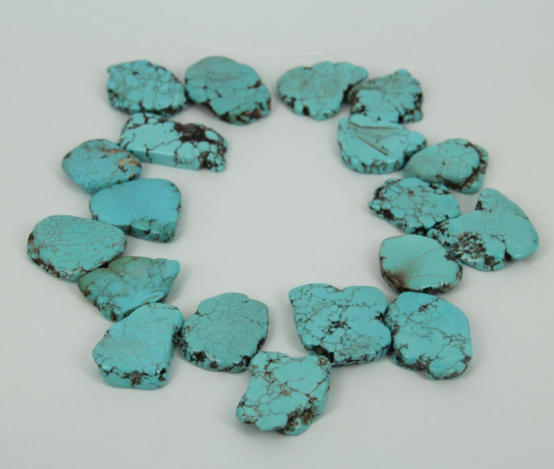 Approx 25pcs Strand Light Blue Turquoise Slice Beadstop - Etsy