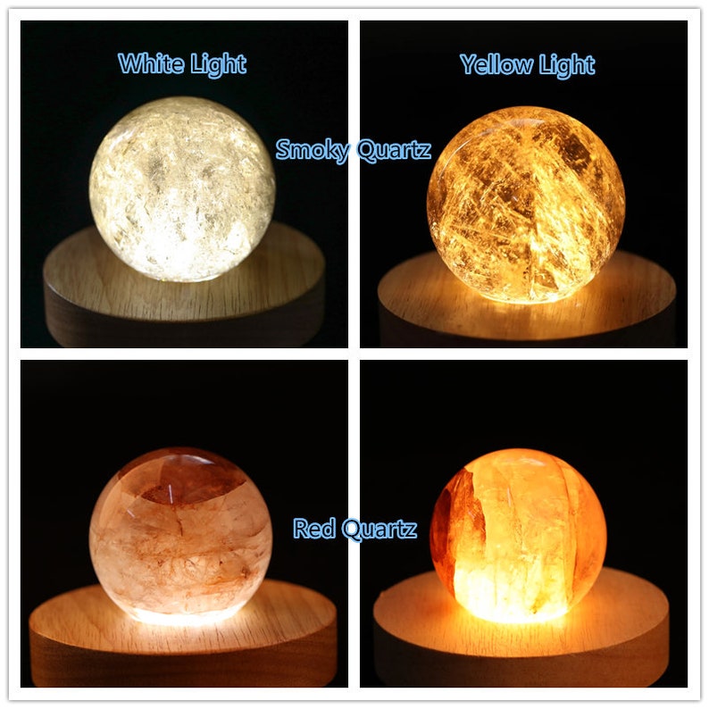 Smoky Quartz Sphere Lamp Decoration Jewelry,natural Gemstones Light ...
