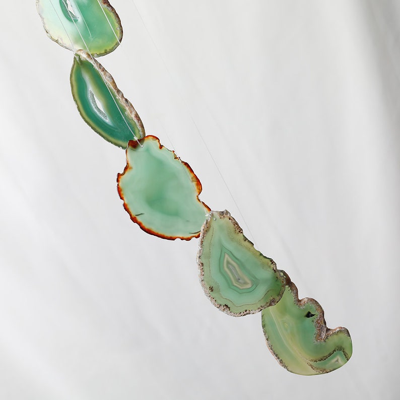 Green Agate Windchime Suncatcher Agate Graduated Slice Wind - Etsy