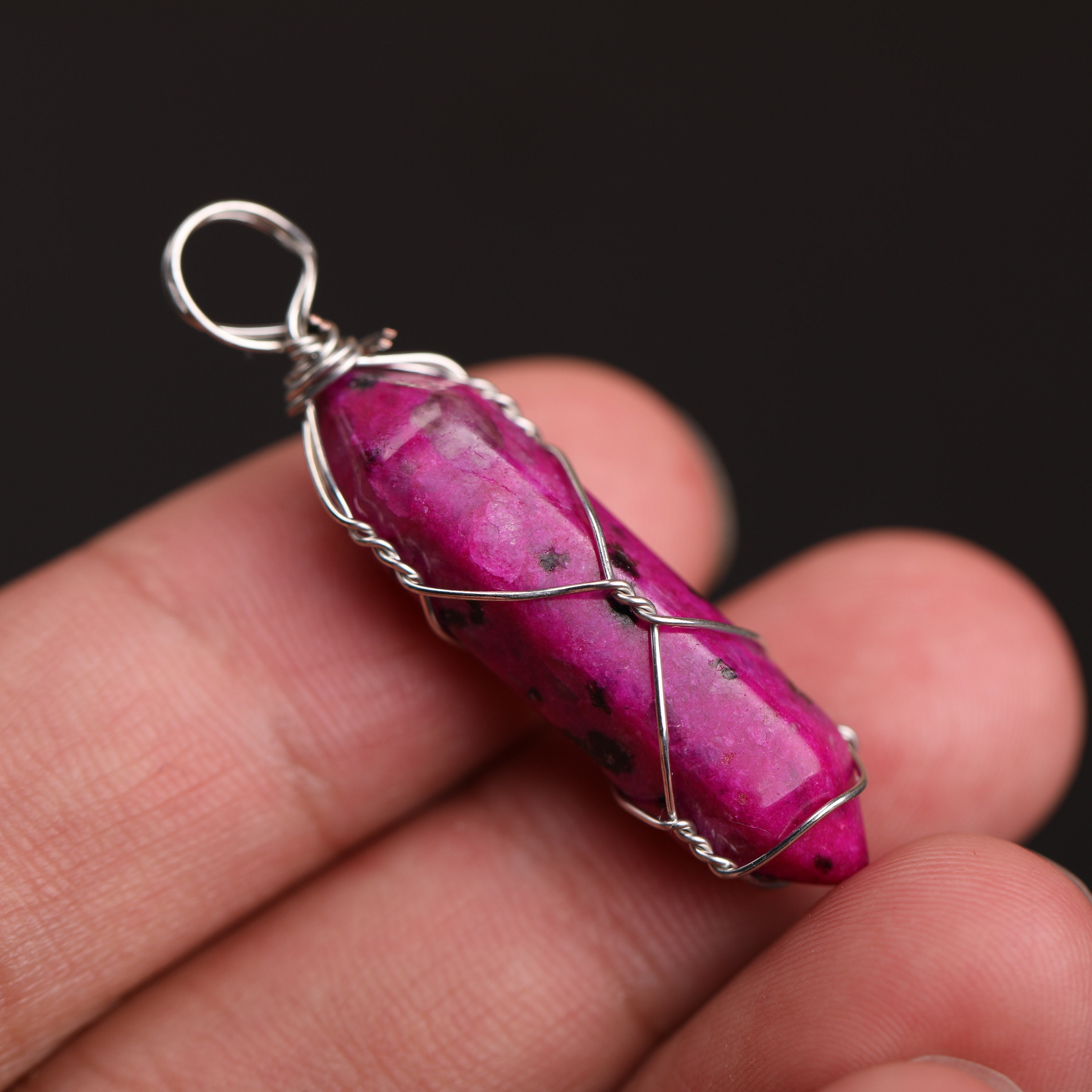 Crystal Point Wire Wrapped Necklacesgemstone Jewelrycrystal - Etsy