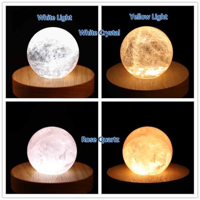 Smoky Quartz Sphere Lamp Decoration Jewelry,natural Gemstones Light ...