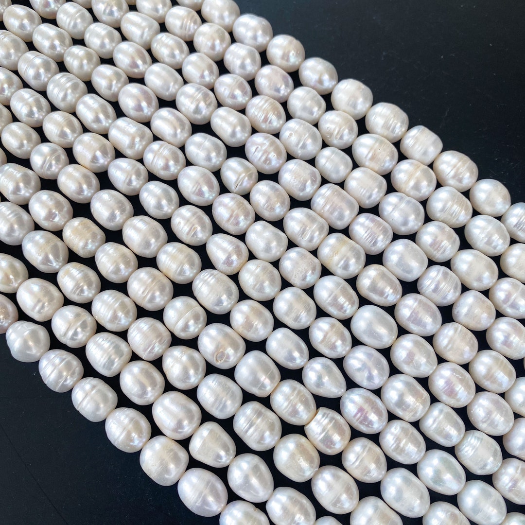 10-11mm Irregular Ellipse Rice Beads Cultured Fresh Weater Pearl,fresh ...