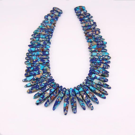 Full Strandnatural Dark Blue Sediment Jasper Drop Sticks | Etsy