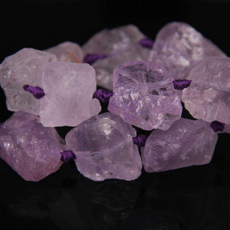 Raw Amethyst Light Purple Quartz Nugget Beads PendantDrilled | Etsy