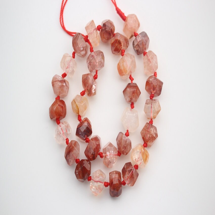 Natural Red Crystal Nugget Loose Beads Charms | Etsy