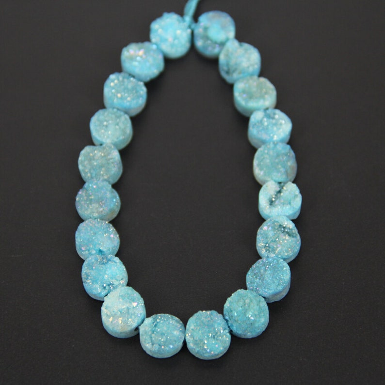 10mm Round Druzy Agate Beadssky Blue Druzy Drusy Agate Beads - Etsy