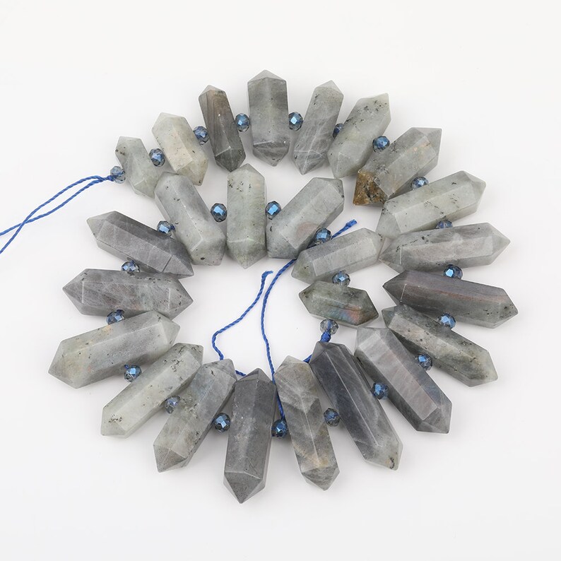 Polished Natural Labradorite Double Stick Points Beads - Etsy