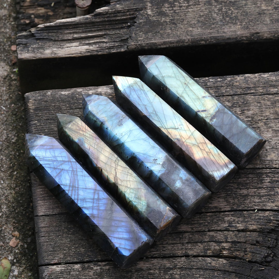 50-65mm High Point Labradorite Tower,aaa Quality Shiny Labradorite Wand ...