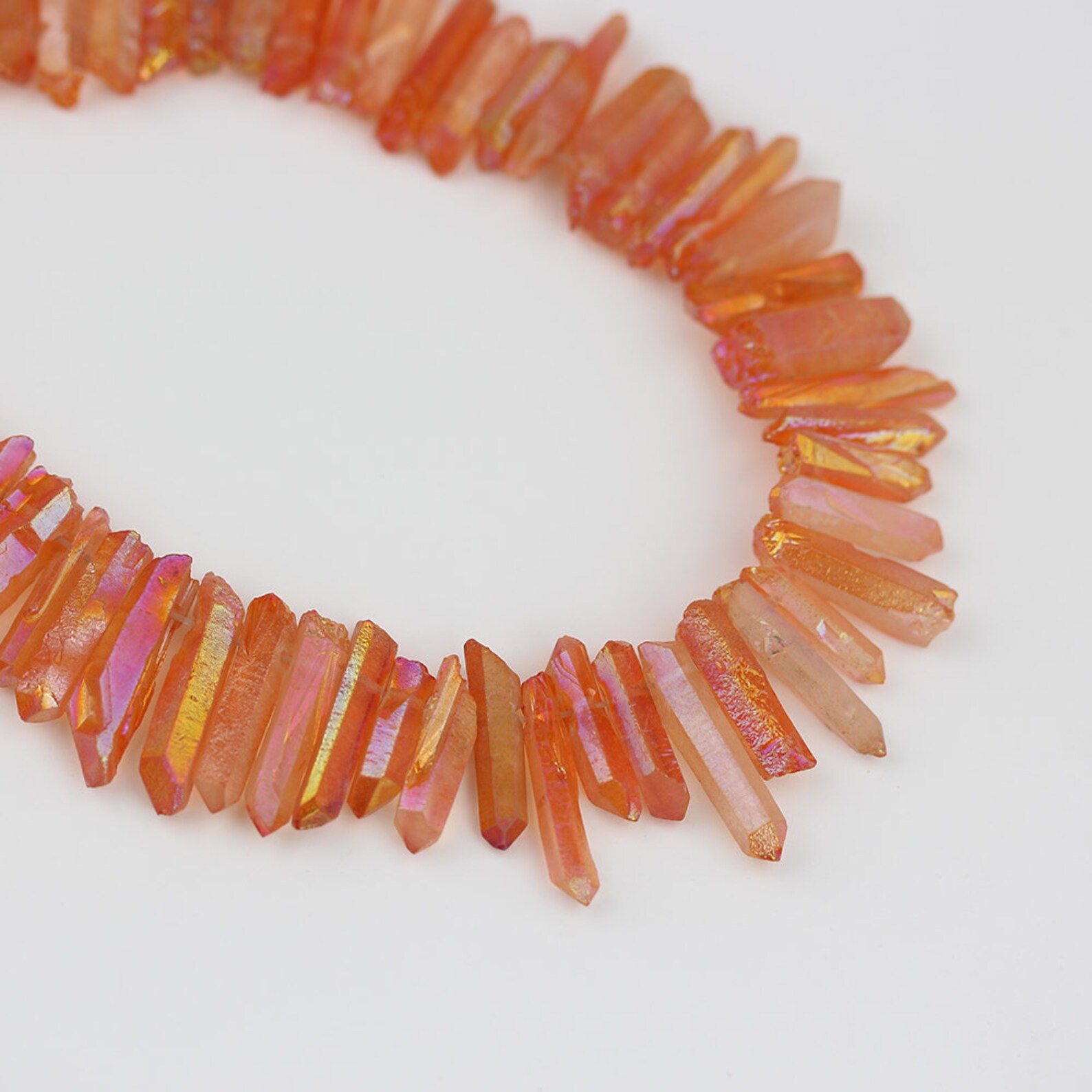 Orange AB Titanium Quartz Stick Loose Beads Strandcrystal - Etsy