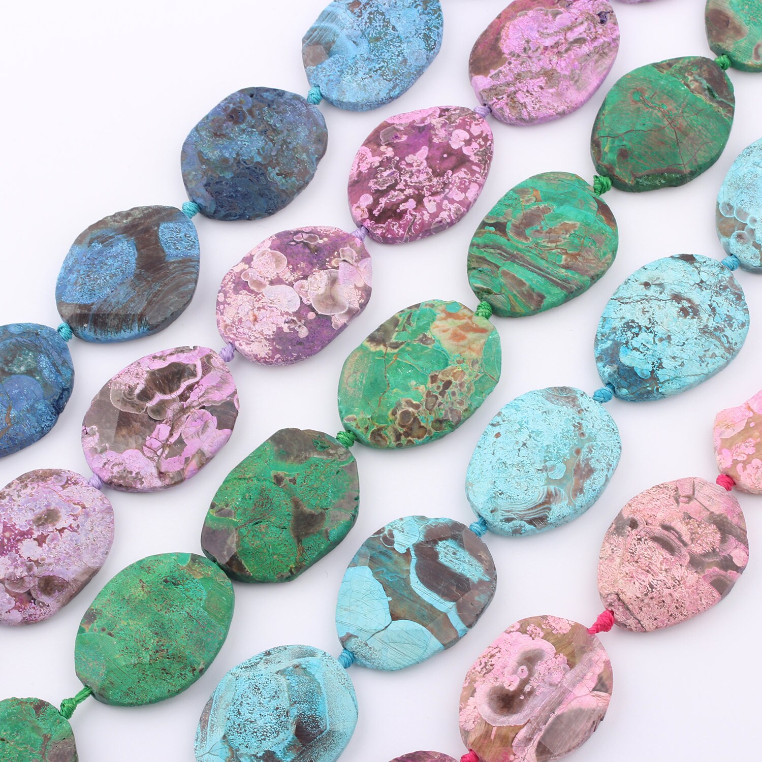 Natural Marine Agate Slices Piedras preciosas bola redonda - Etsy España