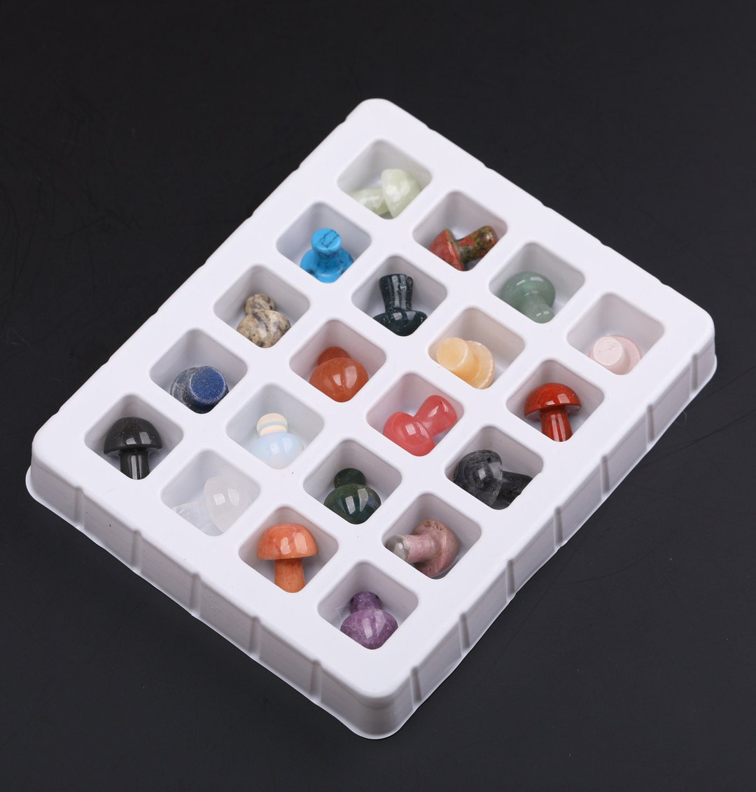 40 Assorted 20mm Mini Stone Mushroom,pocket Stone,healing Crystal,home ...