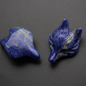 Polished Natural Lapis Lazuli Fox Head Beads Pendant,1pcs,raw Lapis ...