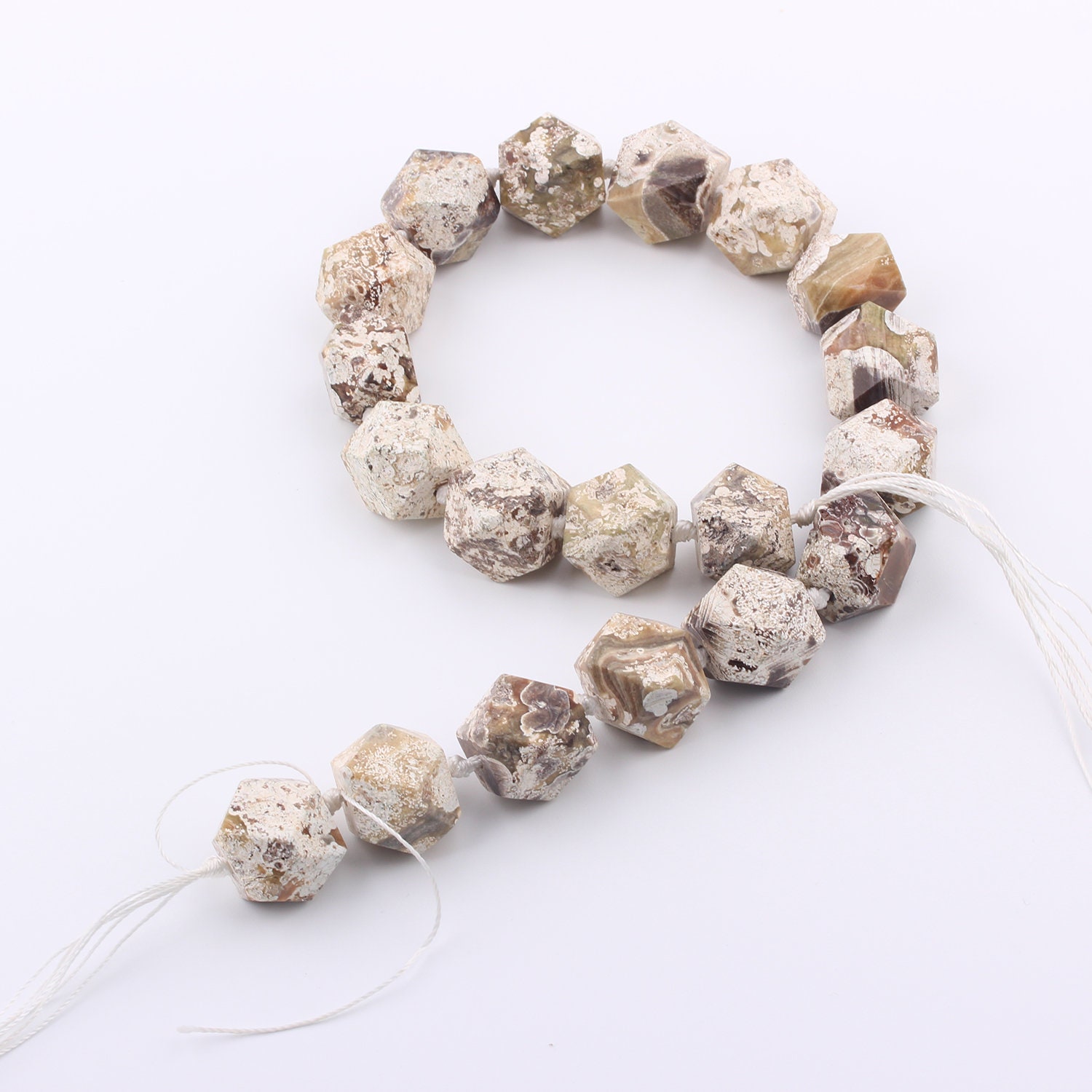 Natural Ocean Agate Blockgemstones Round Block Loose Spacer - Etsy