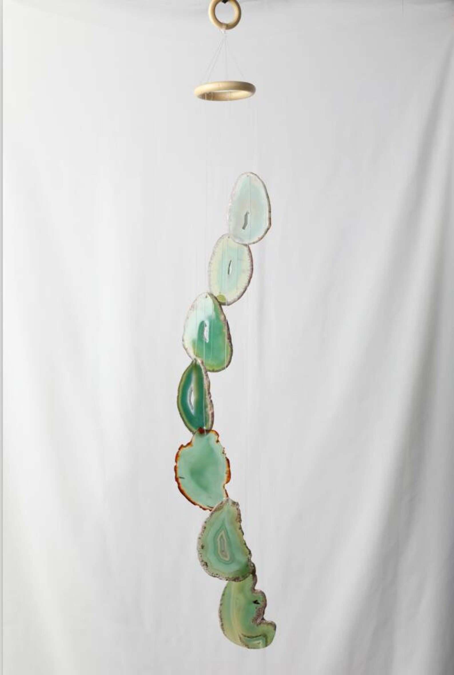 Green Agate Windchime Suncatcher Agate Graduated Slice Wind - Etsy
