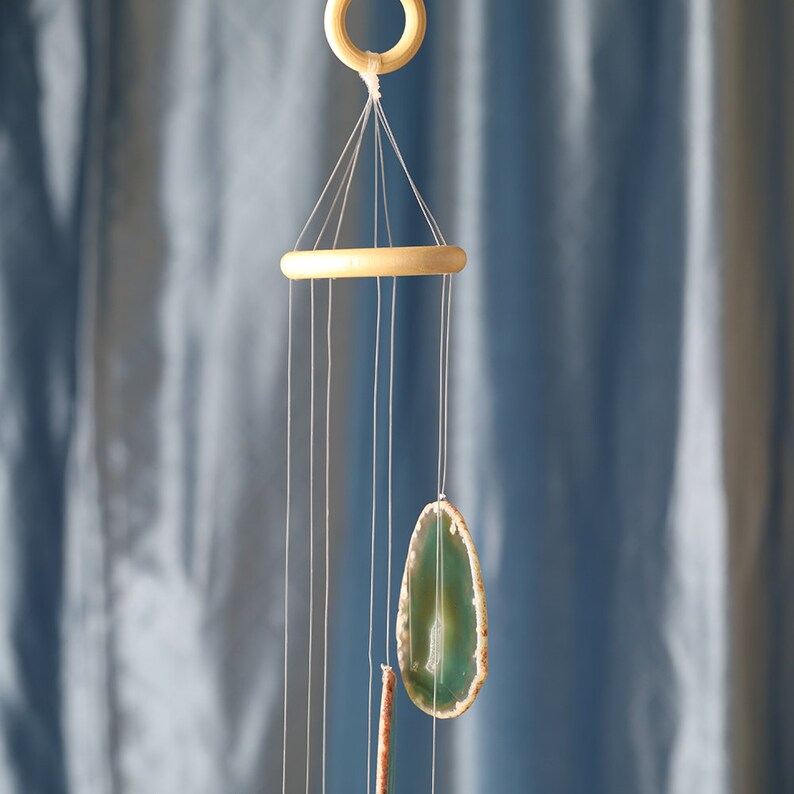 Green Agate Windchime Suncatcher Agate Graduated Slice Wind - Etsy