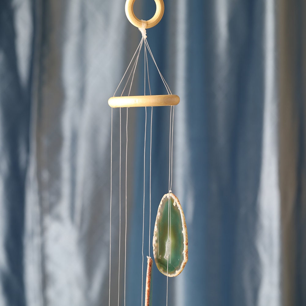 Green Agate Windchime Suncatcher Agate Graduated Slice Wind - Etsy