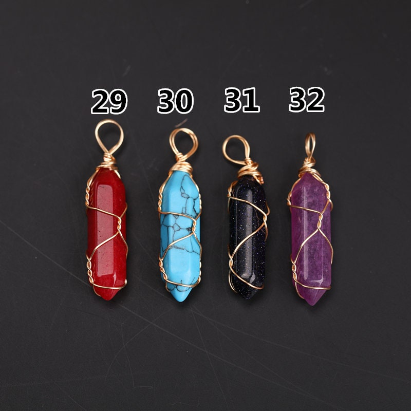 Crystal Point Wire Wrapped Pendantcrystal Point Necklacerose - Etsy