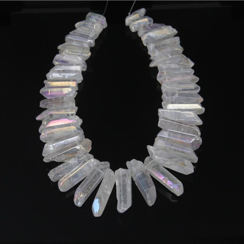Polished Aura Quartz Points Raw Crystal Point Bulk Clear AB - Etsy