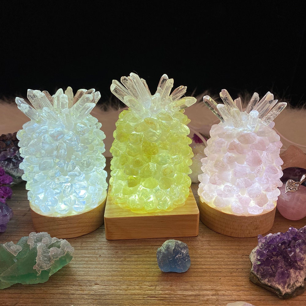 Pineapple Lamp Healing Crystals Rough Stones Light Cute - Etsy UK