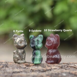 Mini Crystal Cat,hand Carved Gemstone Cat Decor,natural Crystal Animals ...