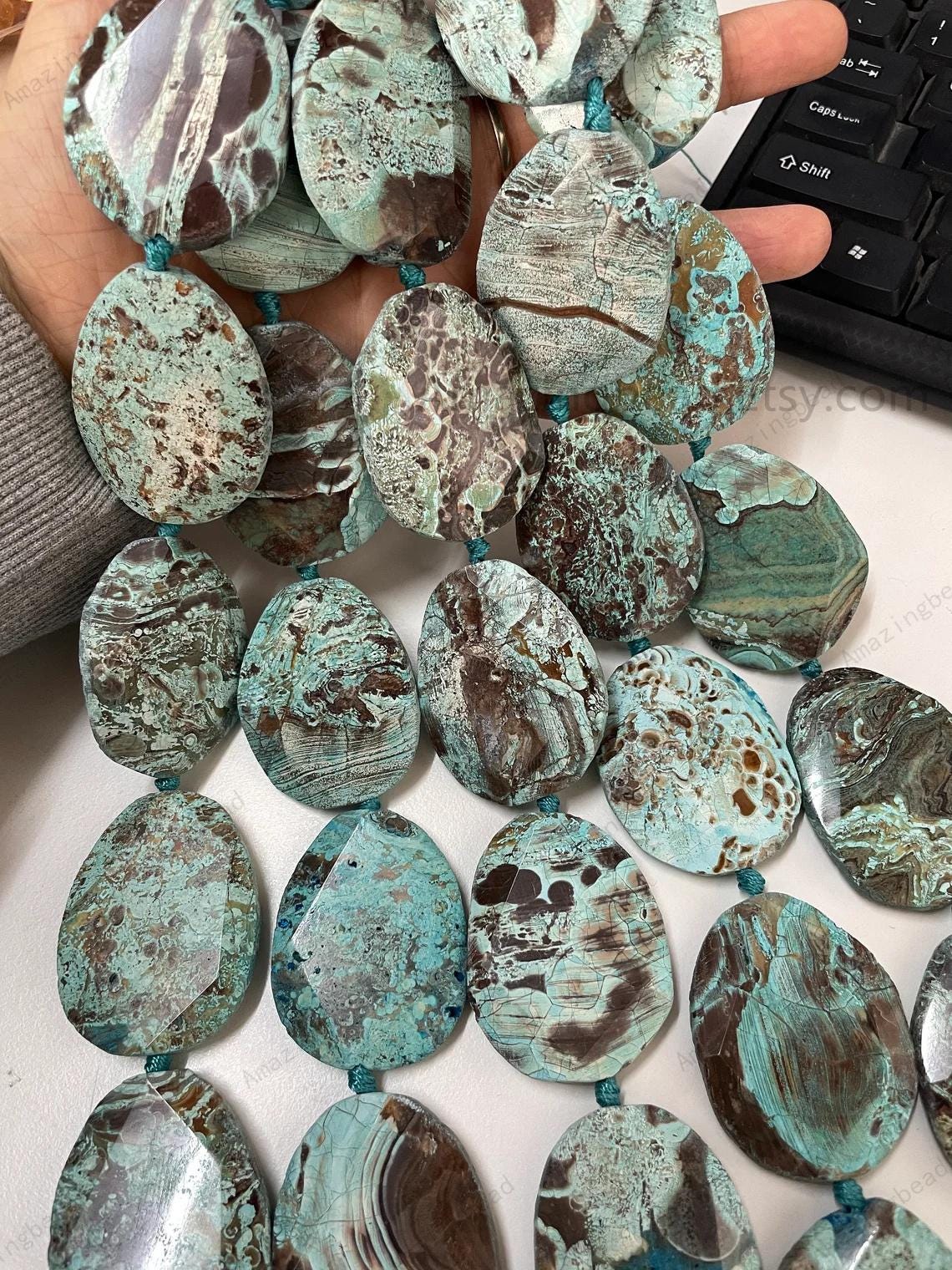 Wholesale Bulk Natural Ocean Jasper Thick Slab Beads,large Size Raw ...