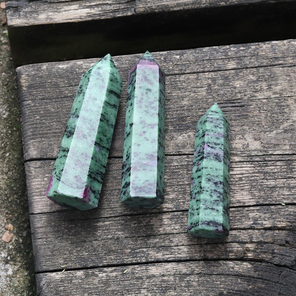 1pcs Red Green Jasper Towergemstone Point Towerhome - Etsy