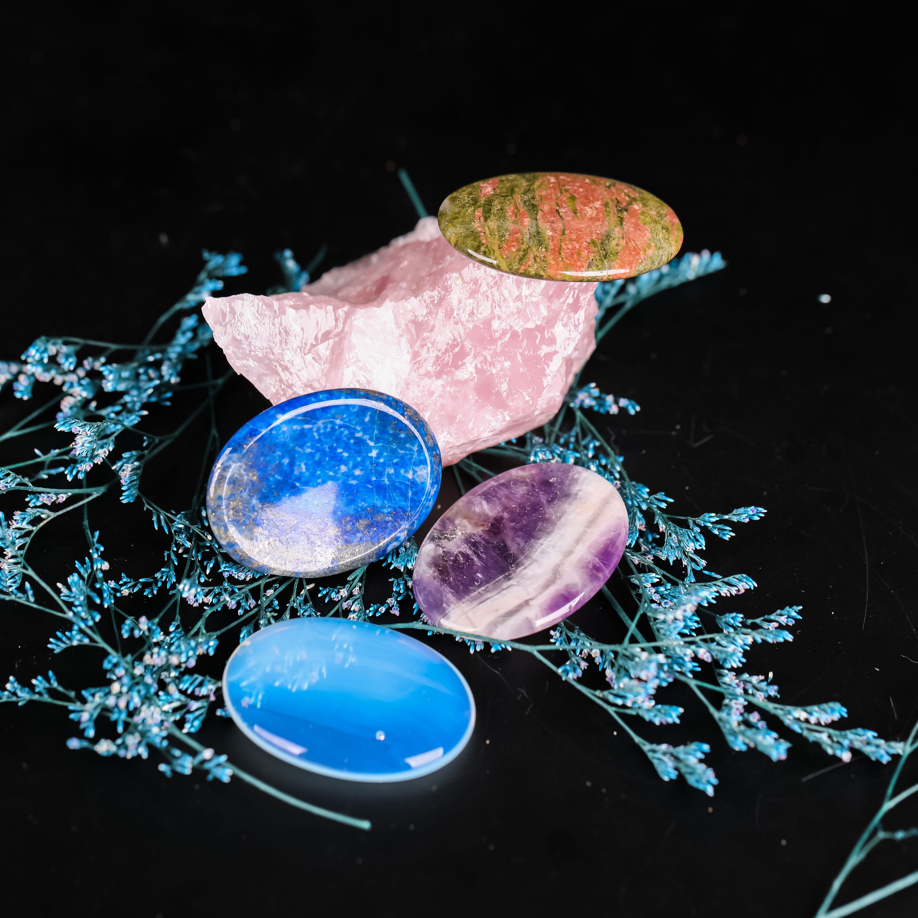 24 Kinds of Oval Crystal Worry Stones worry Stone - Etsy