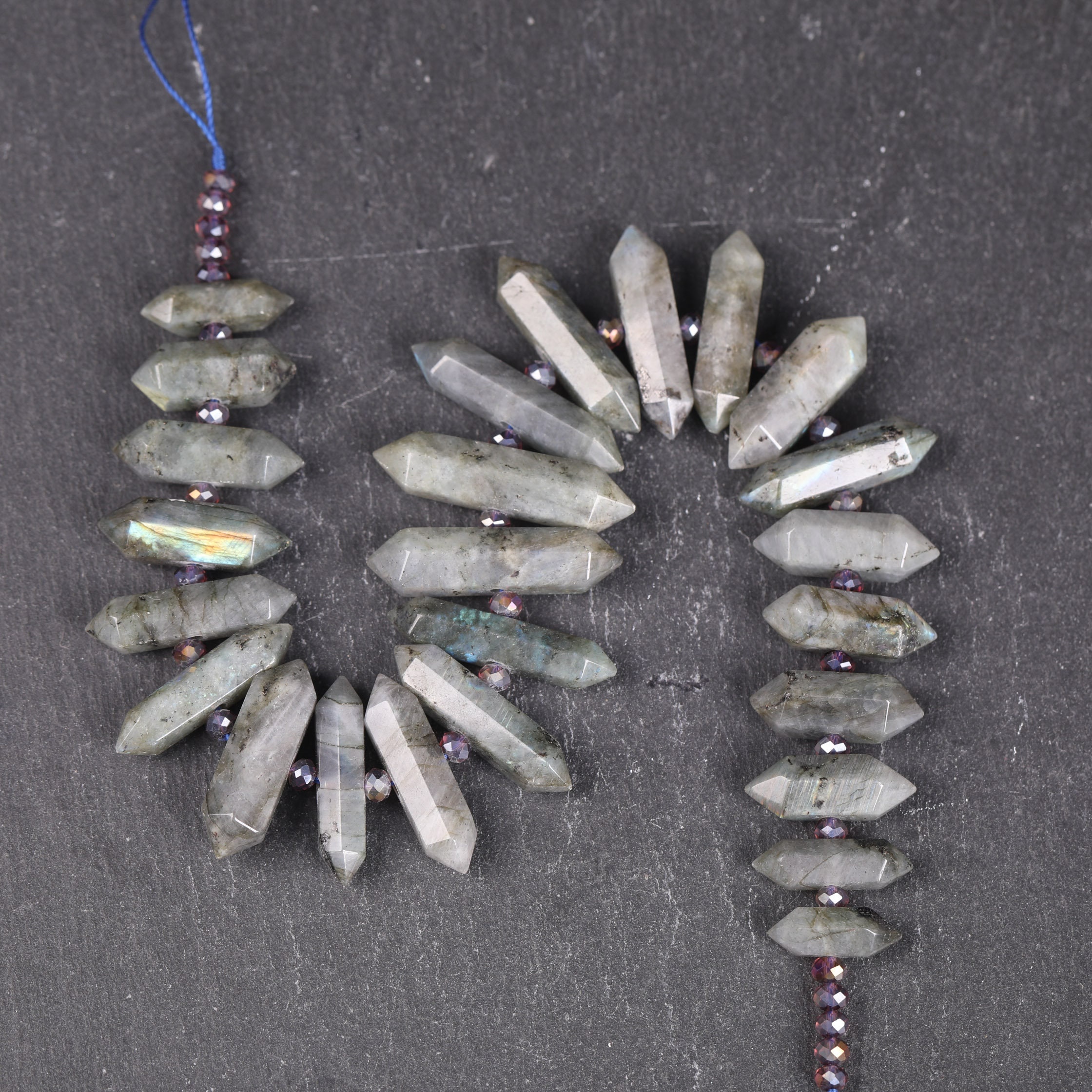 Double Stick Points Pendantsnatural Stones Matted Quartzrose | Etsy