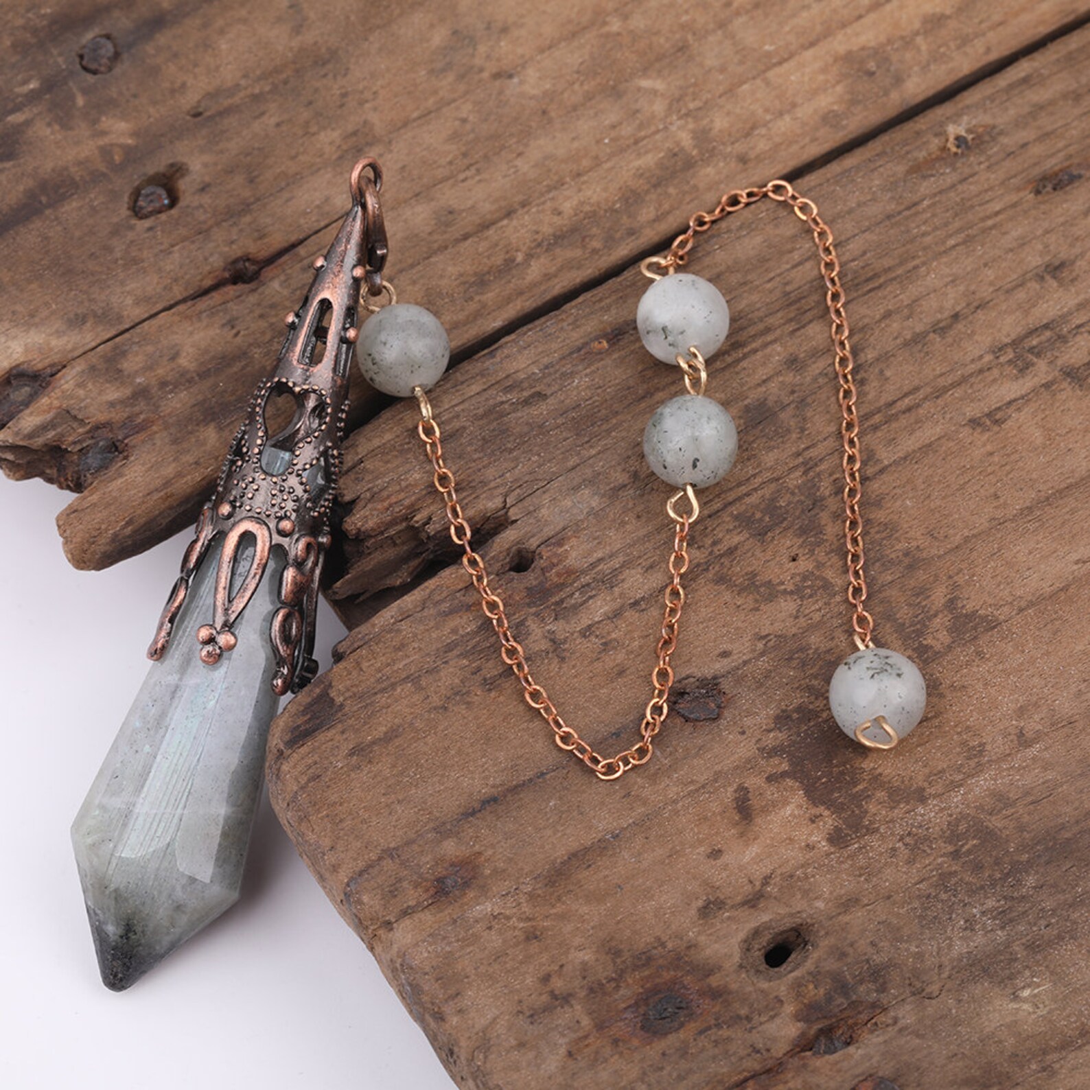 7.5inch Long Chain Pendulum Jewelryantique Brass Caps Faceted | Etsy