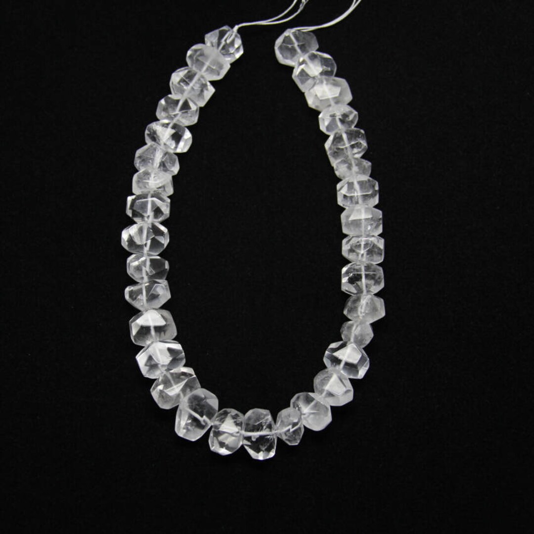 Approx 32pcs Strand,faceted Natural Clear White Quartz Chunky Beads ...