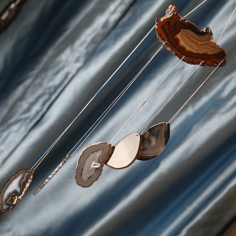 Natural Agate Windchime Suncatcher Agate Slice Wind Chimes - Etsy