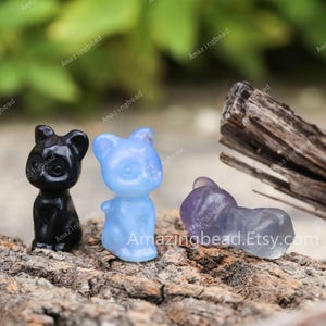 Mini Crystal Cat,hand Carved Gemstone Cat Decor,natural Crystal Animals ...
