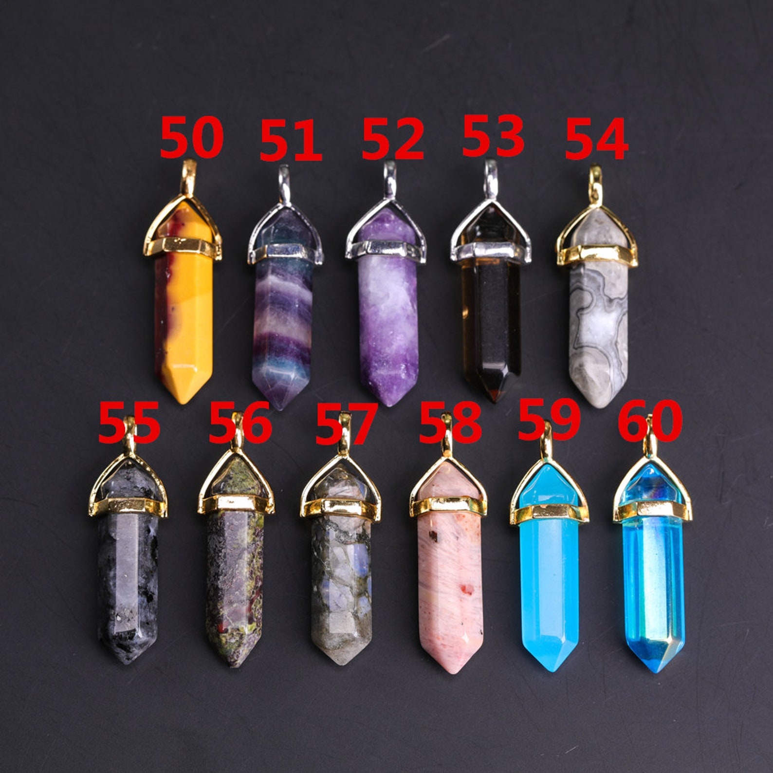 Wholesale Bulk Point DIY Pendant .crystal Pointed Pendant - Etsy