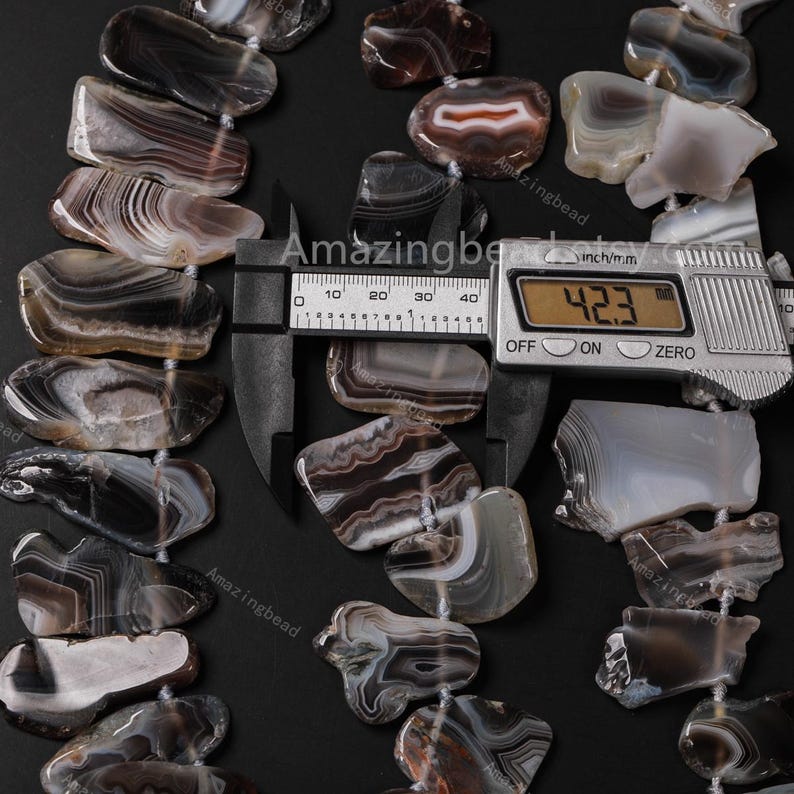 Banded Agate Freeform Slab Beads, Smooth Persian Gulf Agate Beads ...