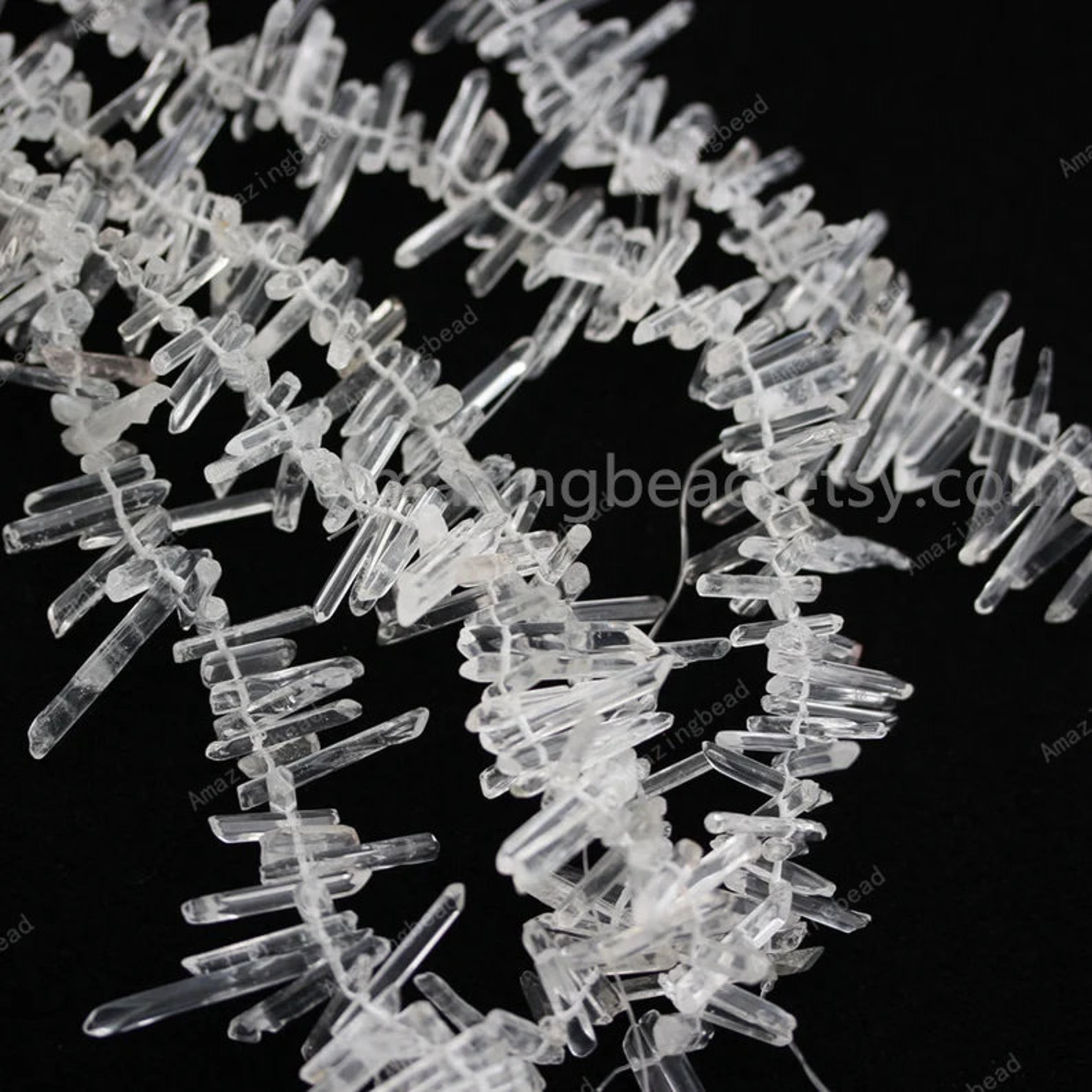 Polished Natural White Crystal Sticks Beads,drilled Raw Quartz Stones ...