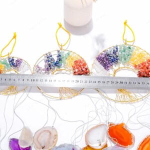 7 Chakra Tree of Life Wind Chime,agate Graduated Slice Wind Chimes ...