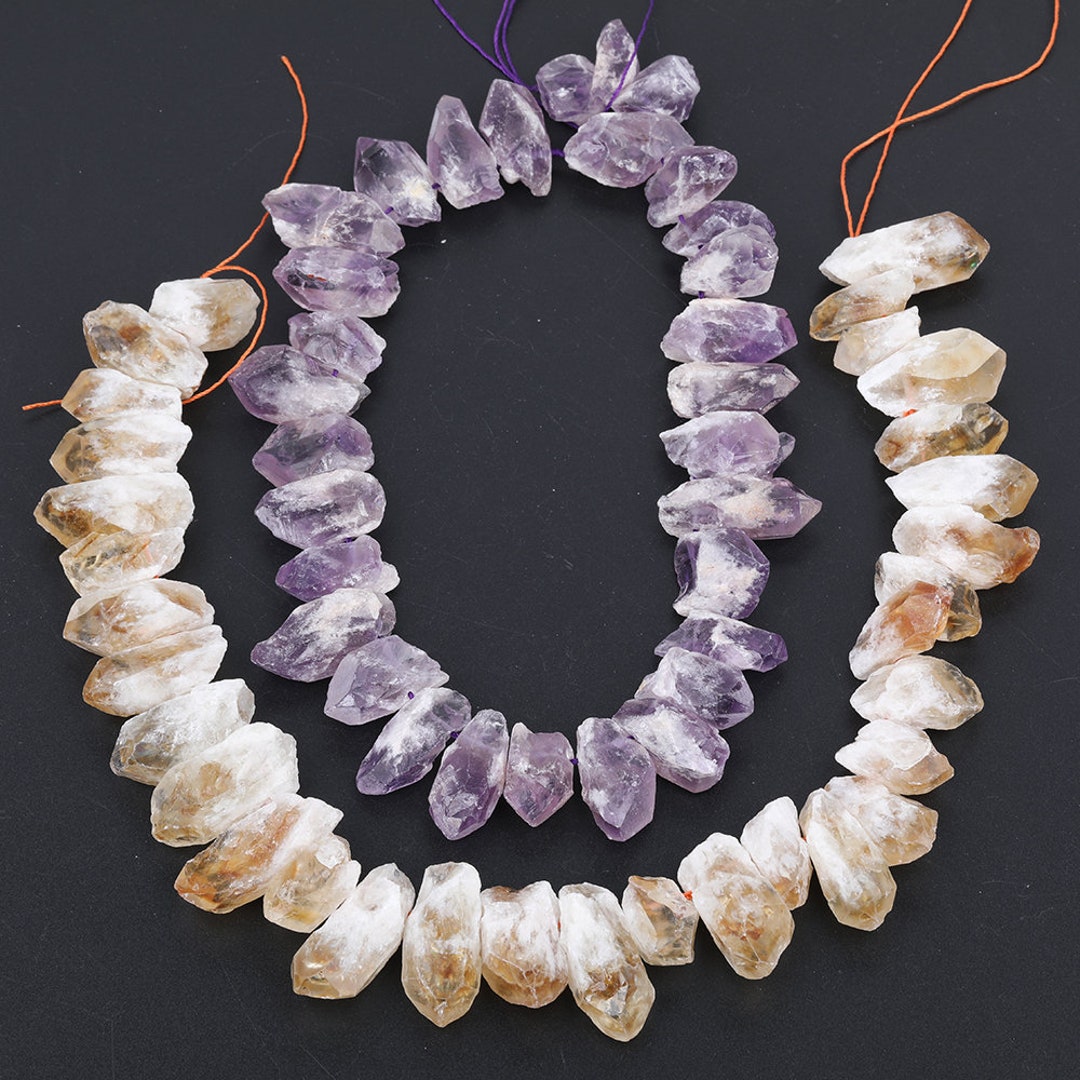 Rough Amethyst Citrine Block Hole Beads ,raw Amethyst Chunk,irregular Block Rough Crystals ...