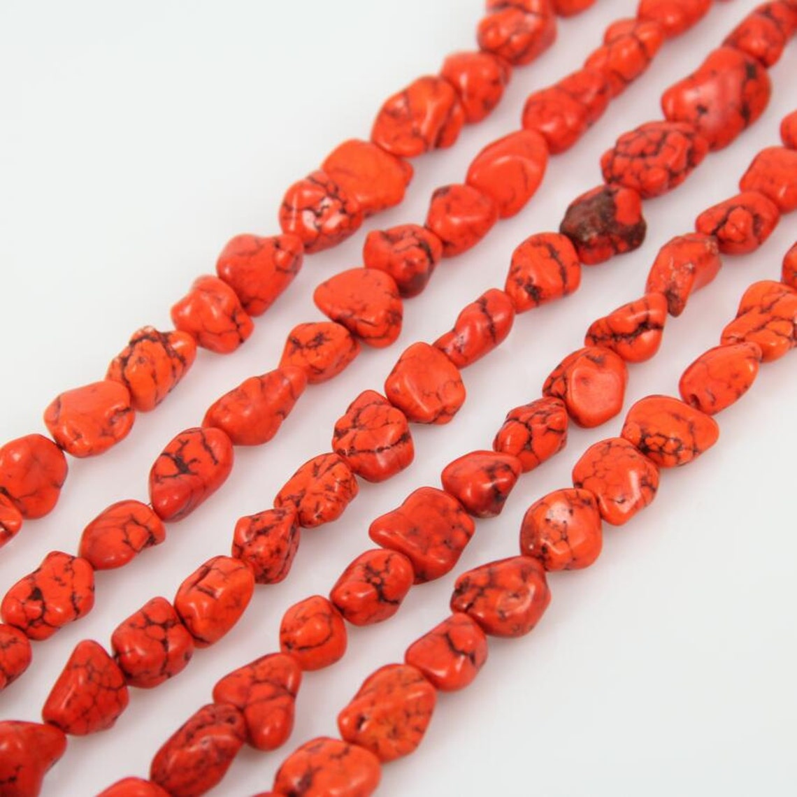 Bulk Orange Turquoise Howlite Drilled Chip Loose Beads - Etsy