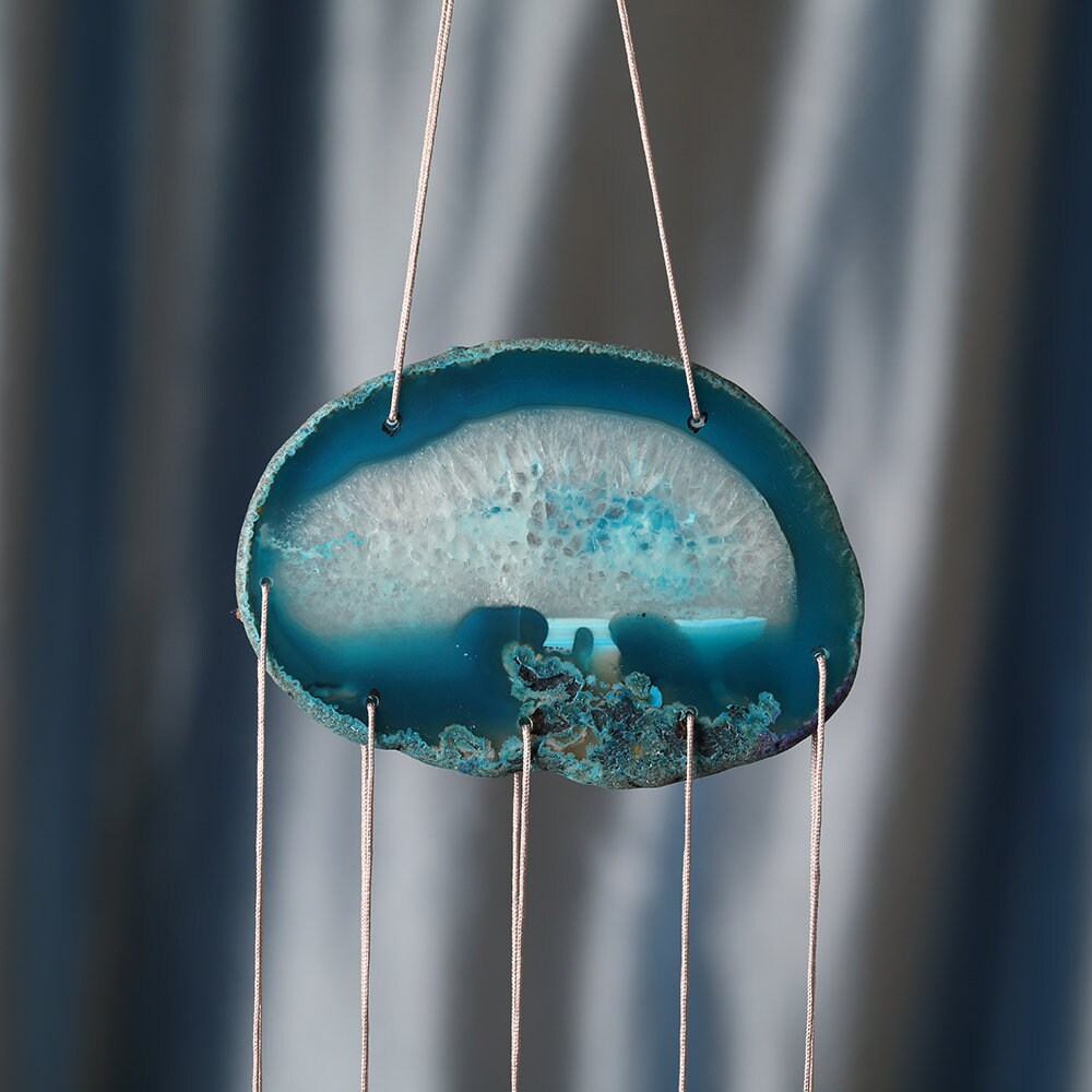 Blue Agate Windchime Agate Slice Wind Chime Gemstone Stone | Etsy