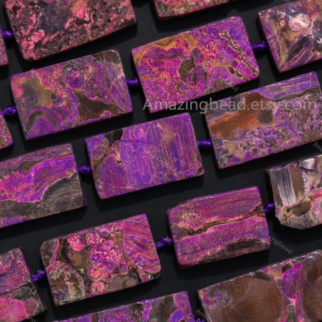 Genuine Ocean Jasper Rectangle Slab Beads, Dyed Ocean Jasper Slice ...