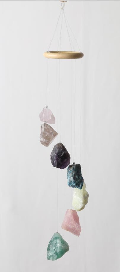 Mixed Stones Wind Chimes Jewelryrock Crystal Windchimerough - Etsy