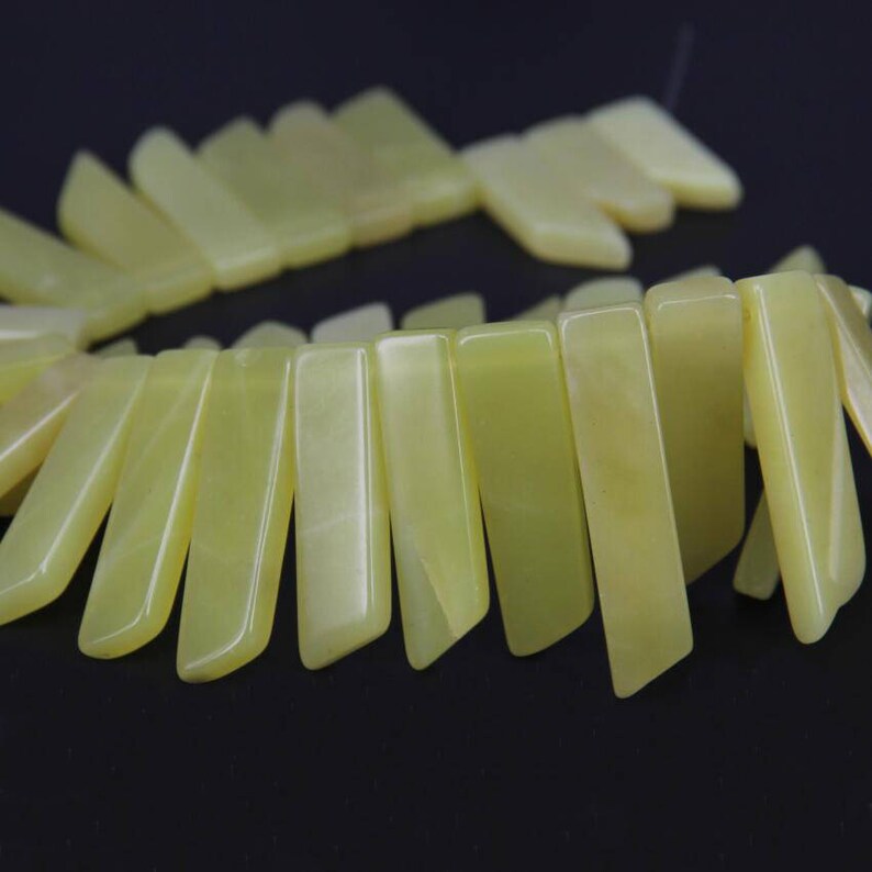 15.5 Inch' Full Strandnatural Yellow Jade Long Slab - Etsy