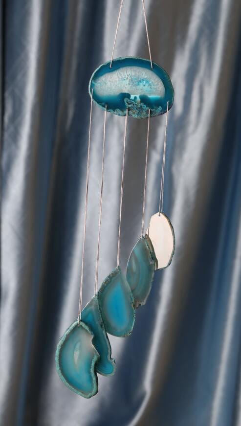 Blue Agate Windchime Agate Slice Wind Chime Gemstone Stone | Etsy