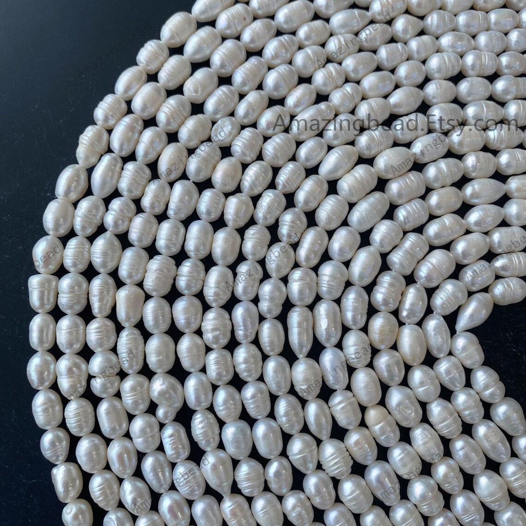 8-9mm Irregular Ellipse Rice Beads Cultured Fresh Weater Pearl,fresh ...
