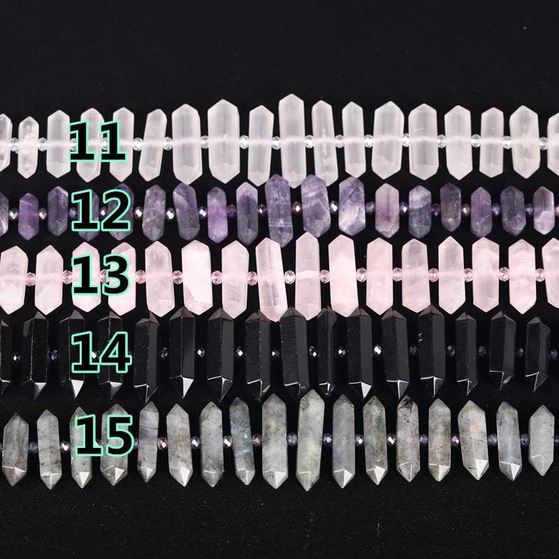 Double Stick Points Pendantsnatural Stones Matted Quartzrose | Etsy