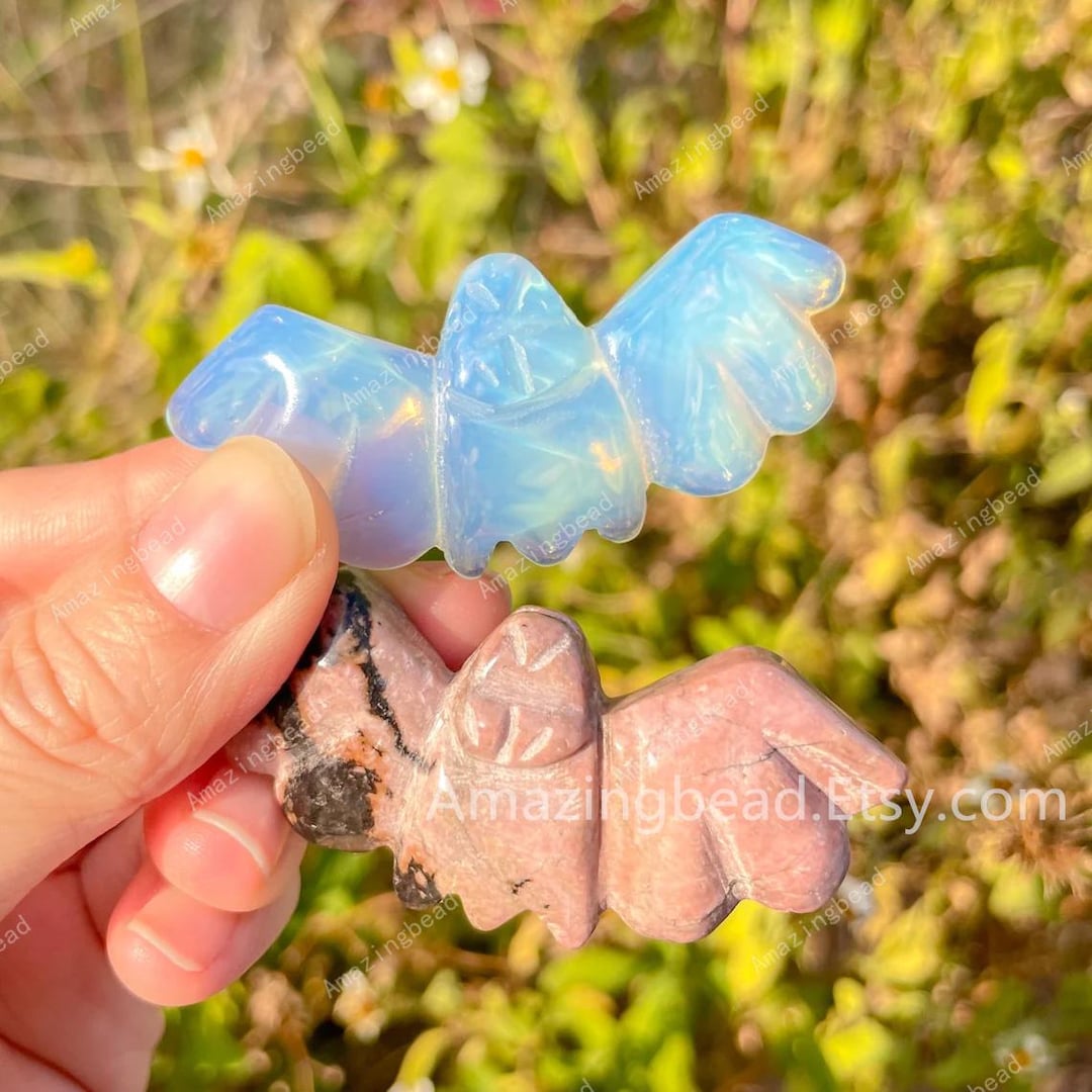 2.4 Inches 2 Style Mini Crystal Bat Carvings,spirit Animal Crystal Bat ...