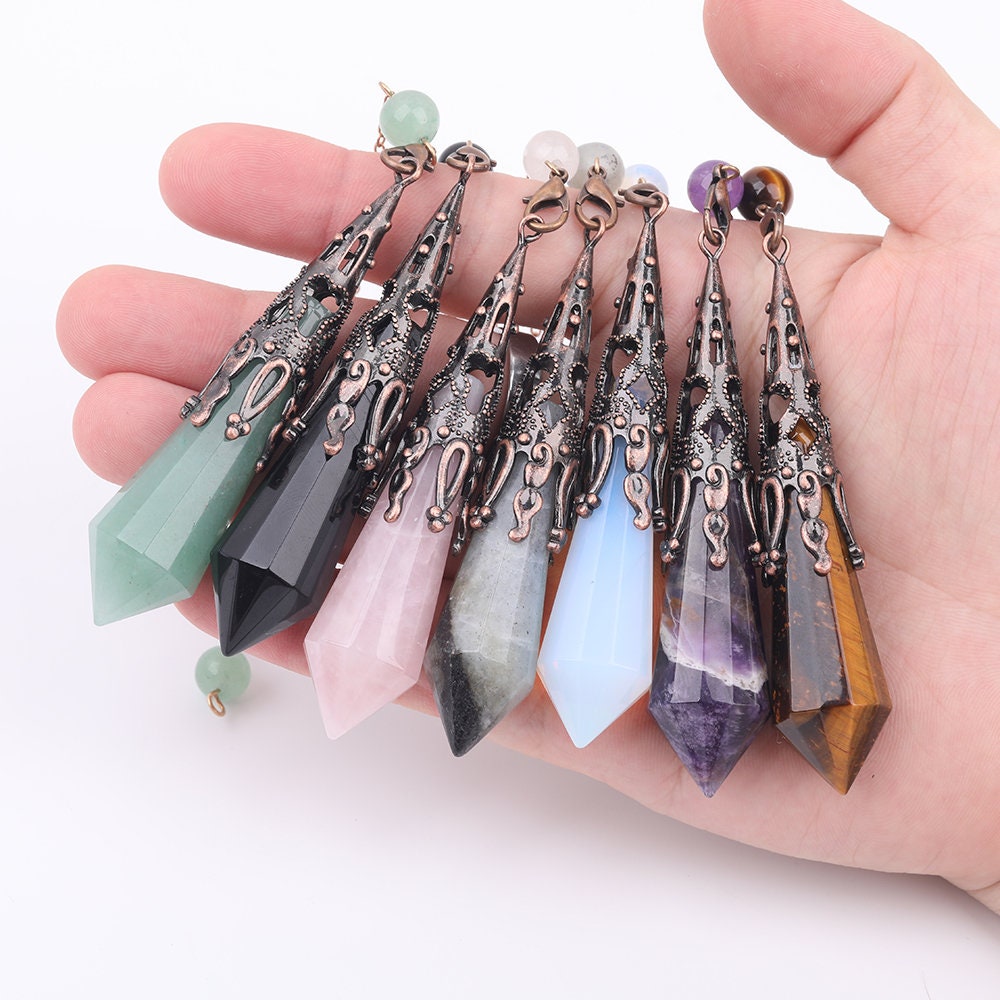 7.5inch Long Chain Pendulum Jewelryantique Brass Caps Faceted | Etsy