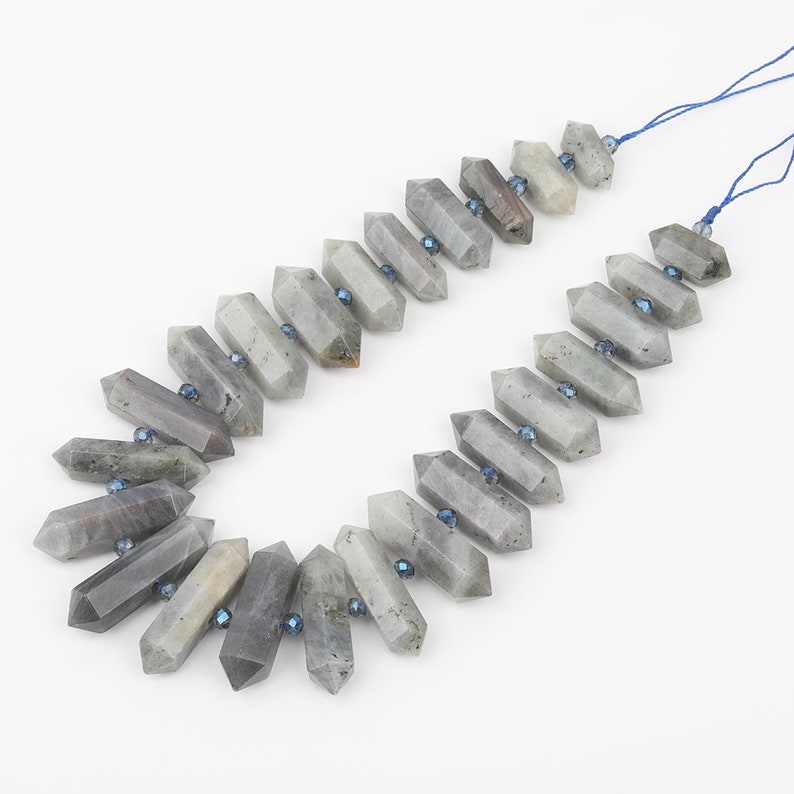 Polished Natural Labradorite Double Stick Points Beads - Etsy